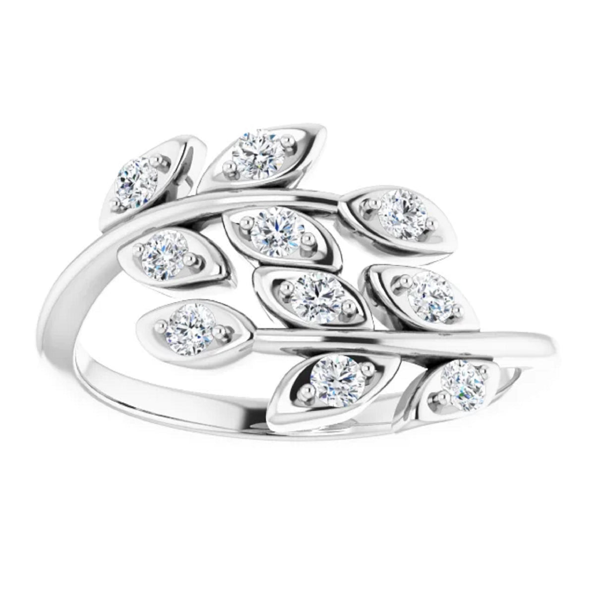 Diamond Leaf Statement Ring - JaneysJewels