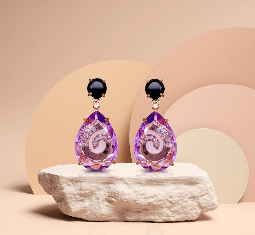 Unique, one of a kind jewelry with custom gems cut by us